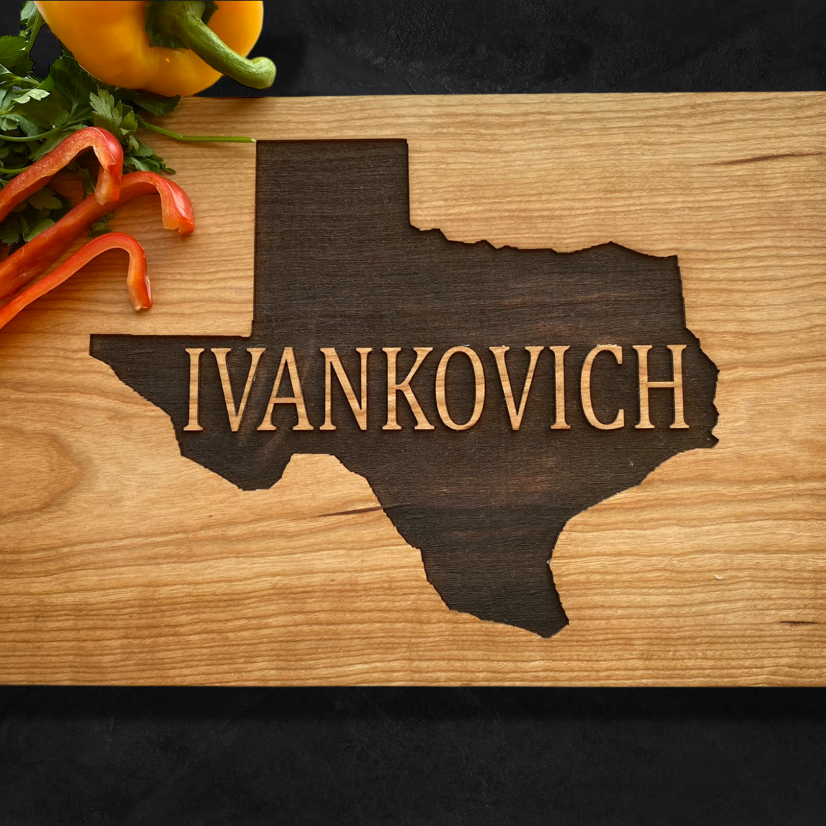 State Outline Engraved Cutting Board - Wooden Cutting Boards For Sale ...